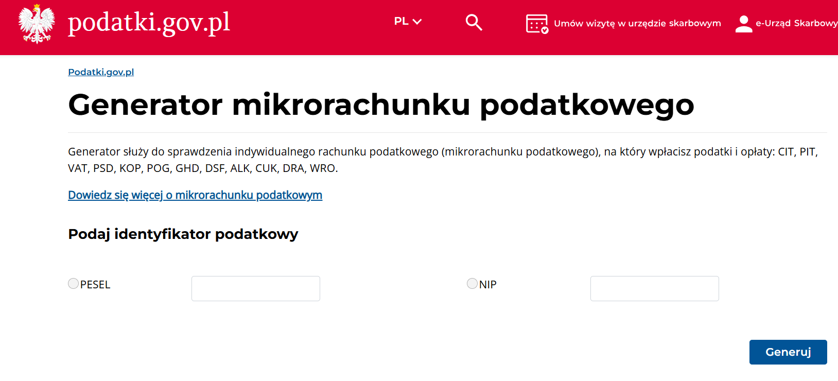 Jak wygenerować mikrorachunek podatkowy? - Pity | Rozlicz Twój e-PIT ...